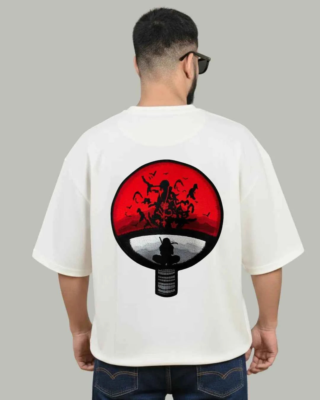 Itachi Clan Symbol Embroidered Oversized T-Shirt – Kreativ Arts Inc